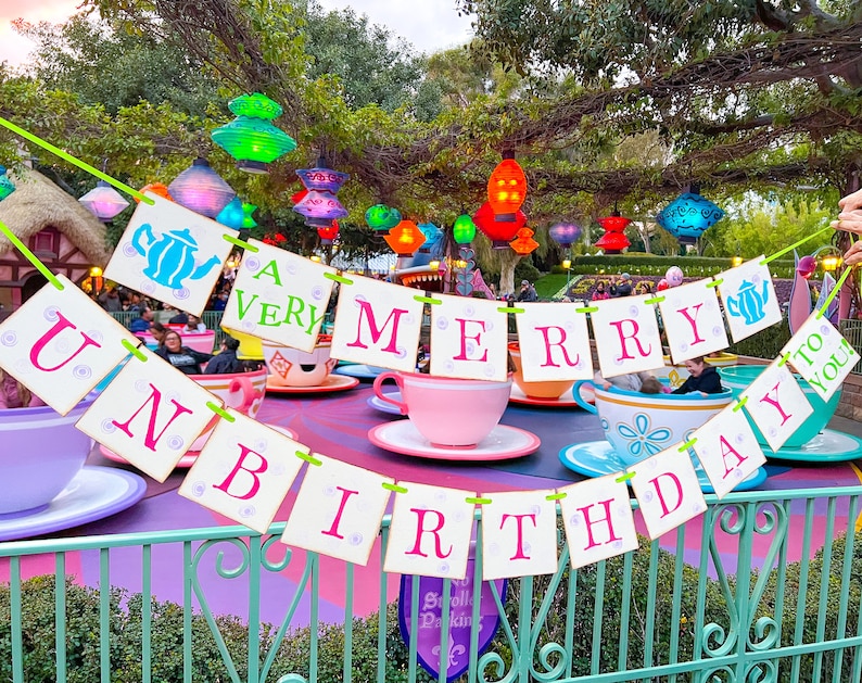 A Very Merry Unbirthday to You! Banner Garland Alice in Wonderland ...
