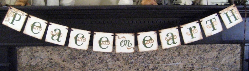 Christmas Decor PEACE on EARTH Banner Sign - Etsy