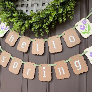Hello Spring Flower Banner Garland Decoration - Etsy
