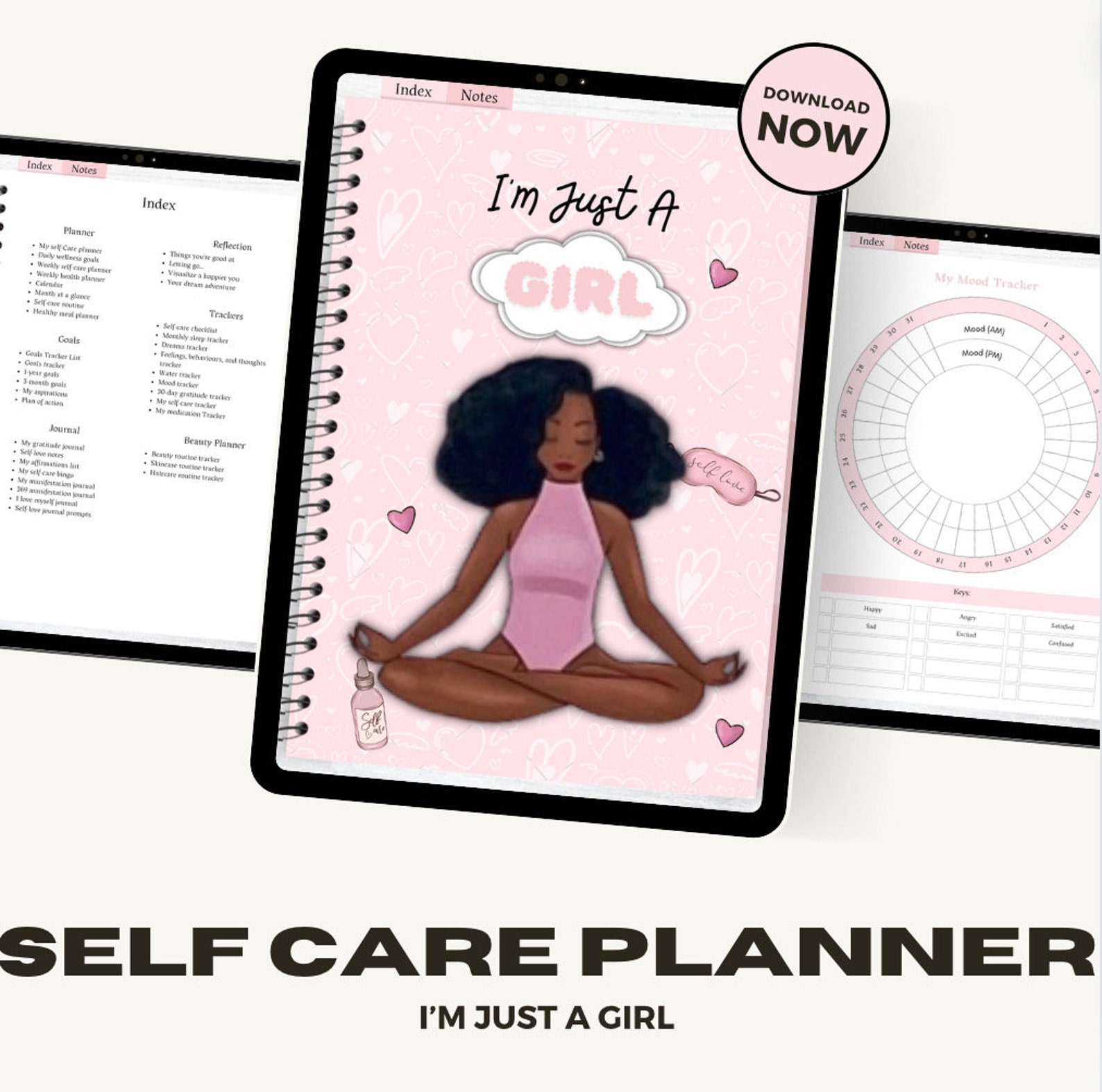 I'm Just a Girl Self Care Journal - 2024 Planner, Weekly Planner, Daily ...