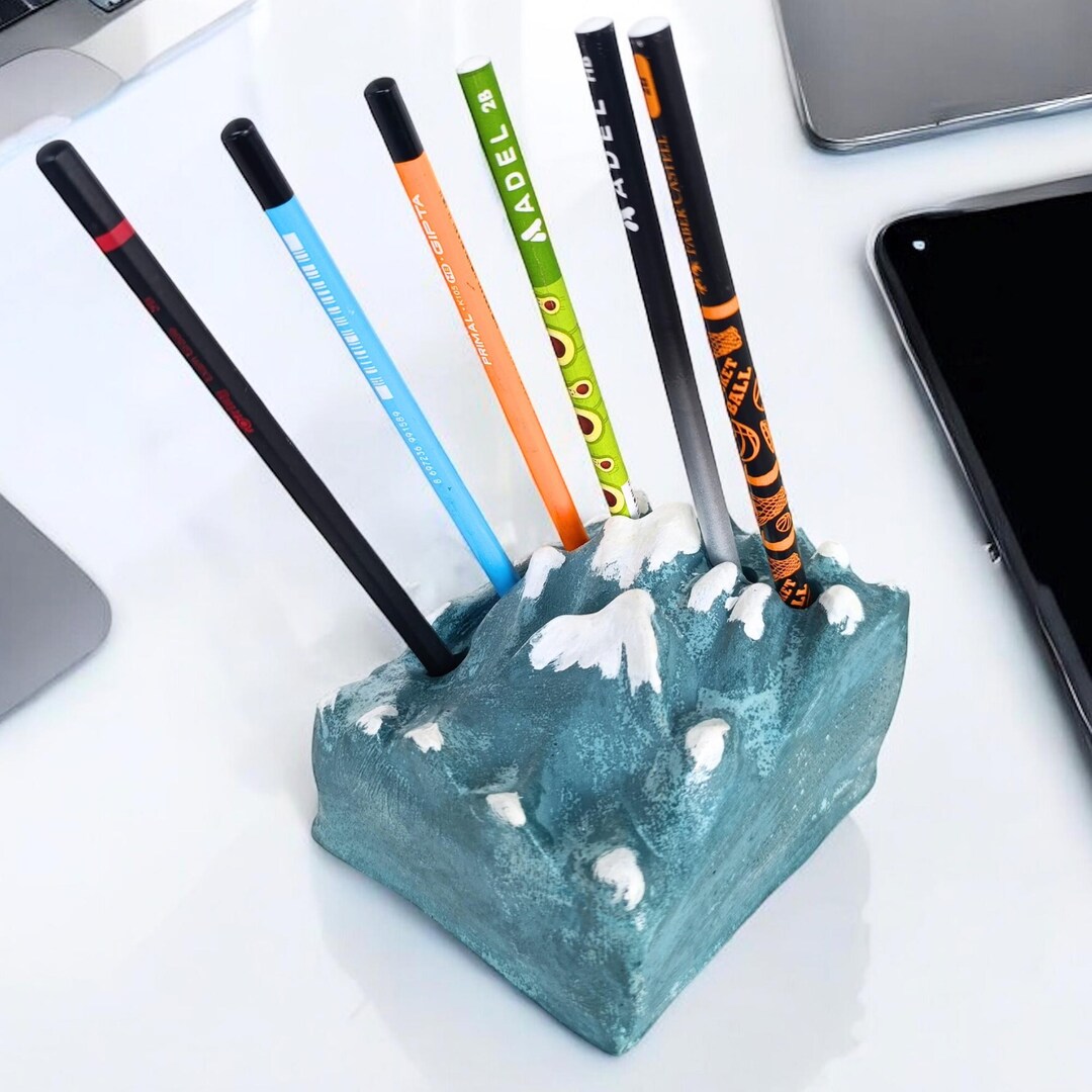 Everest Concrete Ceramics Pencil Holder Pencil Holder Mountain Object ...