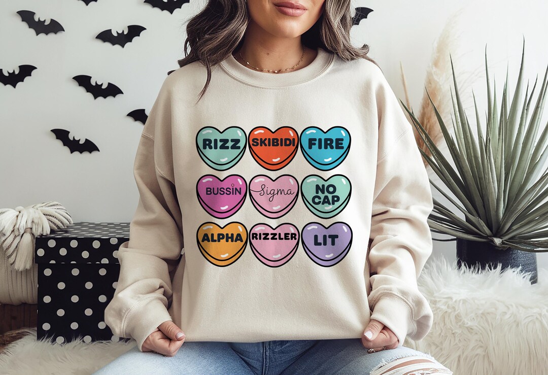 Rizz Skibidi Fire Bussin Sigma No Cap Alpha Rizzler Lit Sweatshirt ...