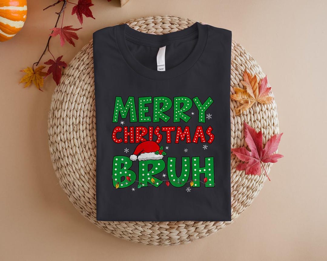 Merry Christmas Bruh Santa Hat Sweatshirt, Bruh Meme Funny Saying Bro ...