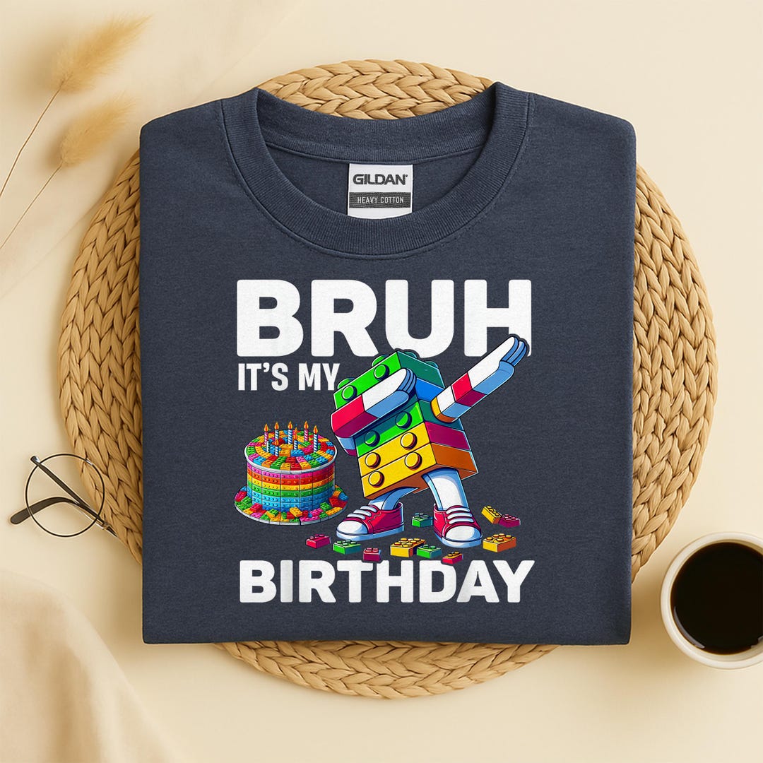 Bruh It's My Building Blocks Birthday Shirt, Dabbing Building Bricks ...