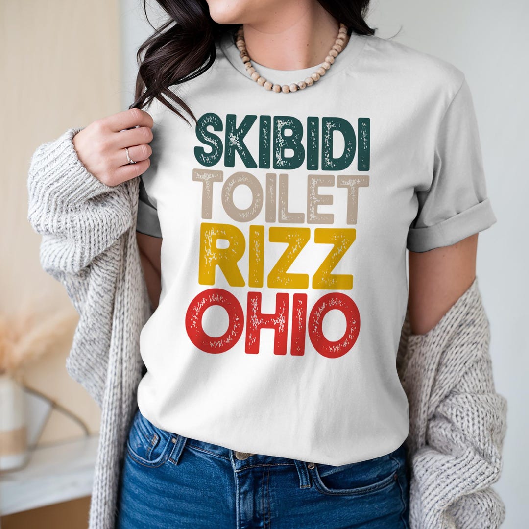 Skibidi Rizz Gyatt Ohio Sigma Funny Rizzler Gift Toilet Meme T-shirt ...