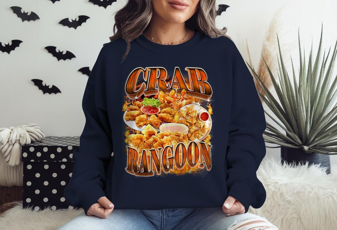Crab Rangoon Meme Bootleg Rap Style Sweatshirt, Crab Rangoon Shirt ...