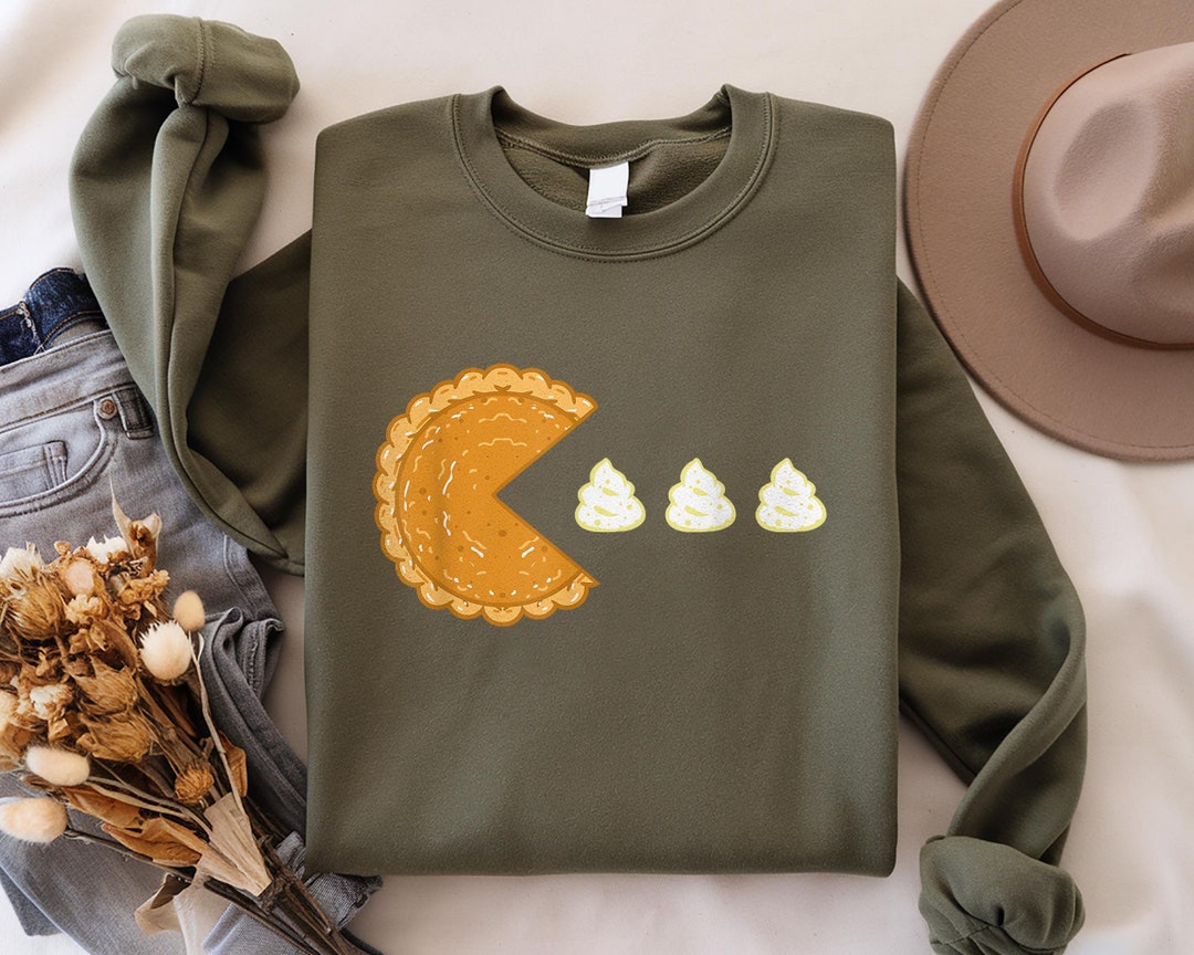 Pumpkin Pie Pac Man Funny Thanksgiving Shirt, Happy Thanksgiving Turkey ...