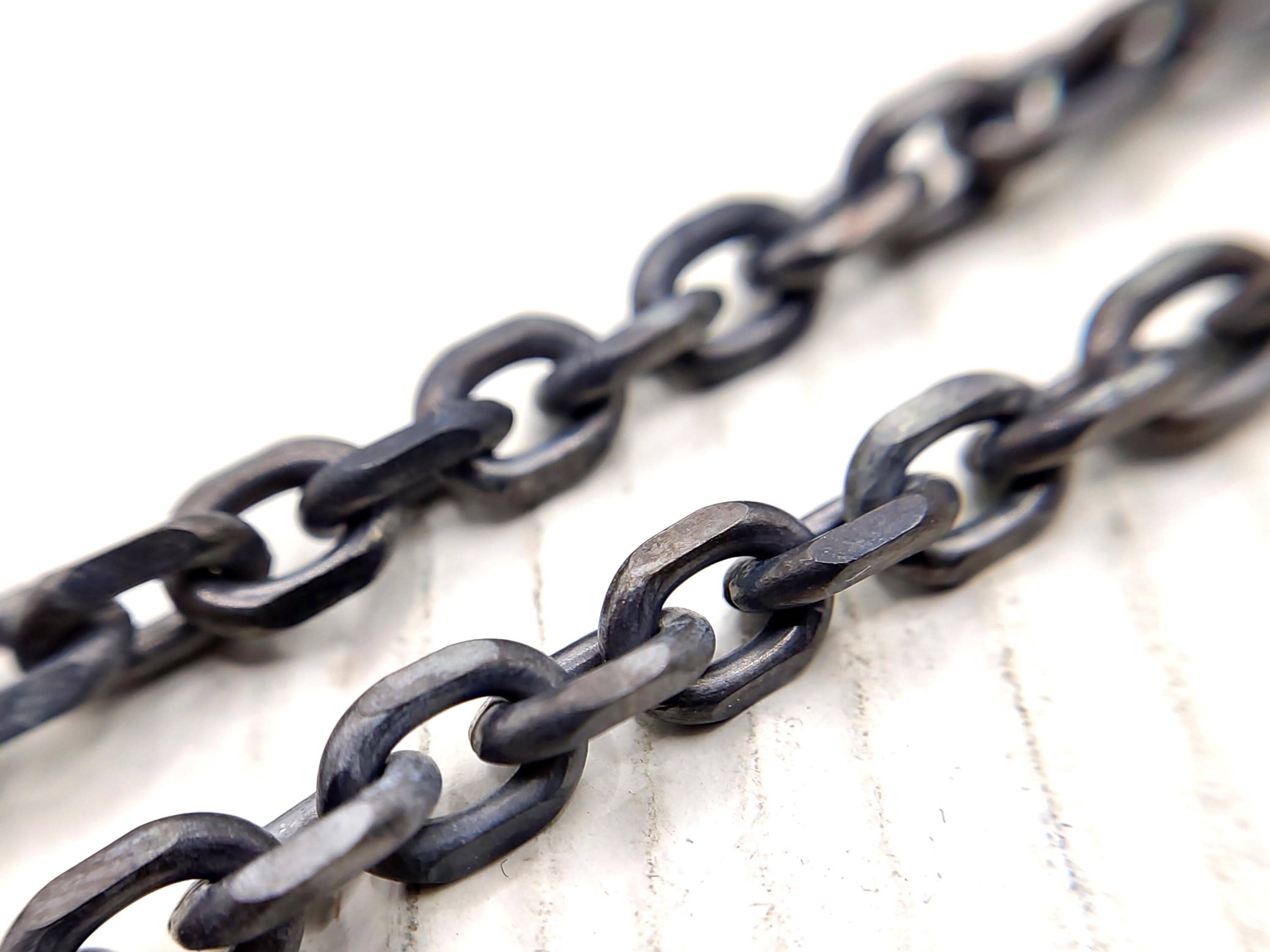 Black Titanium Anchor Chain Necklace - Industrial Brutalist Design Gray ...