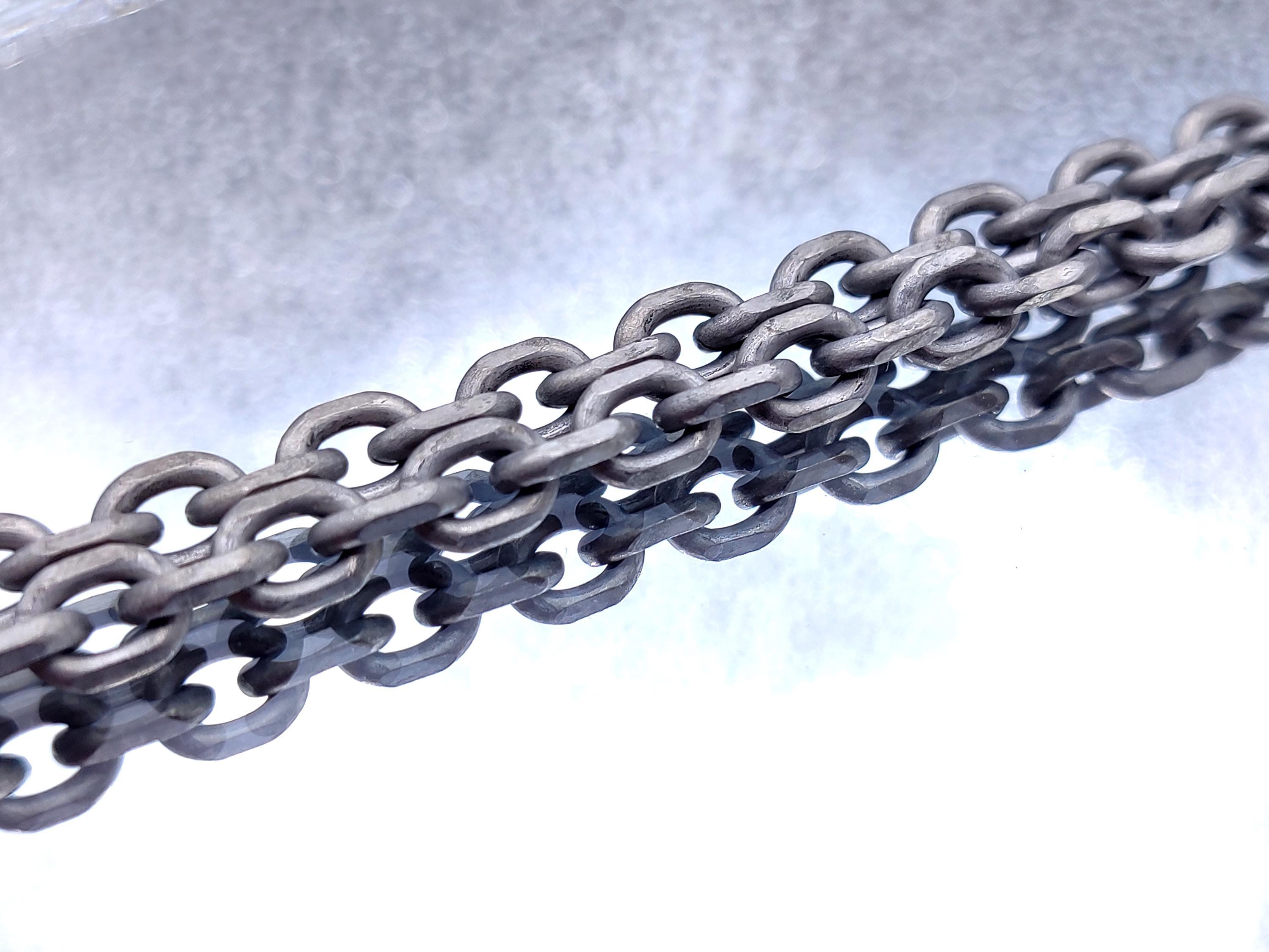 Gray Matte Titanium Anchor Chain - Industrial Brutalist Necklace in ...