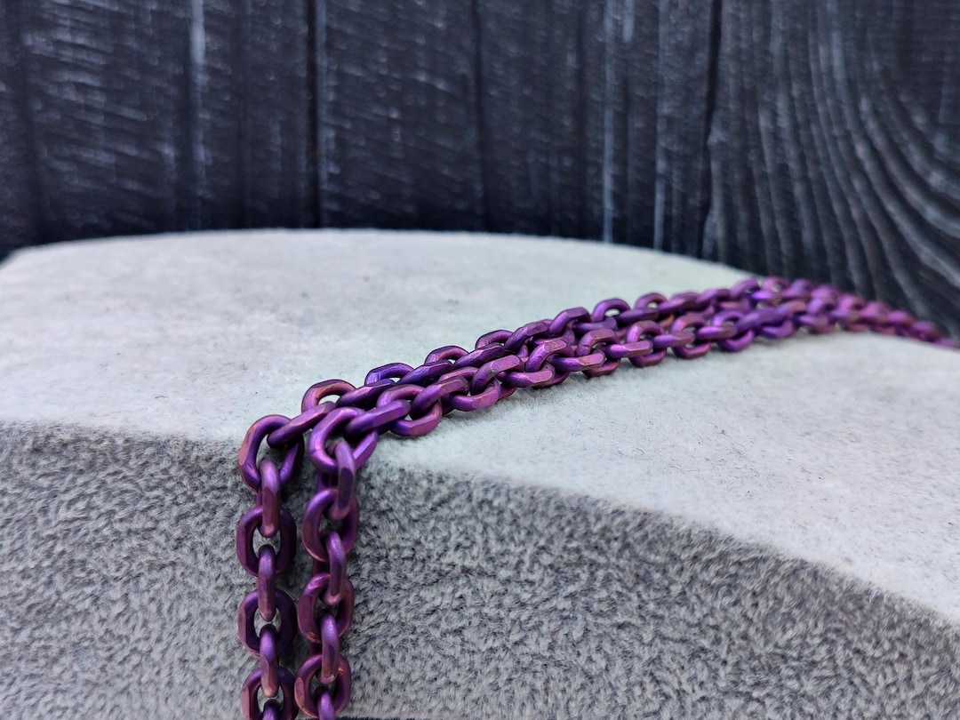 Purple Matte Titanium Anchor Chain With Pink Accent - Industrial ...