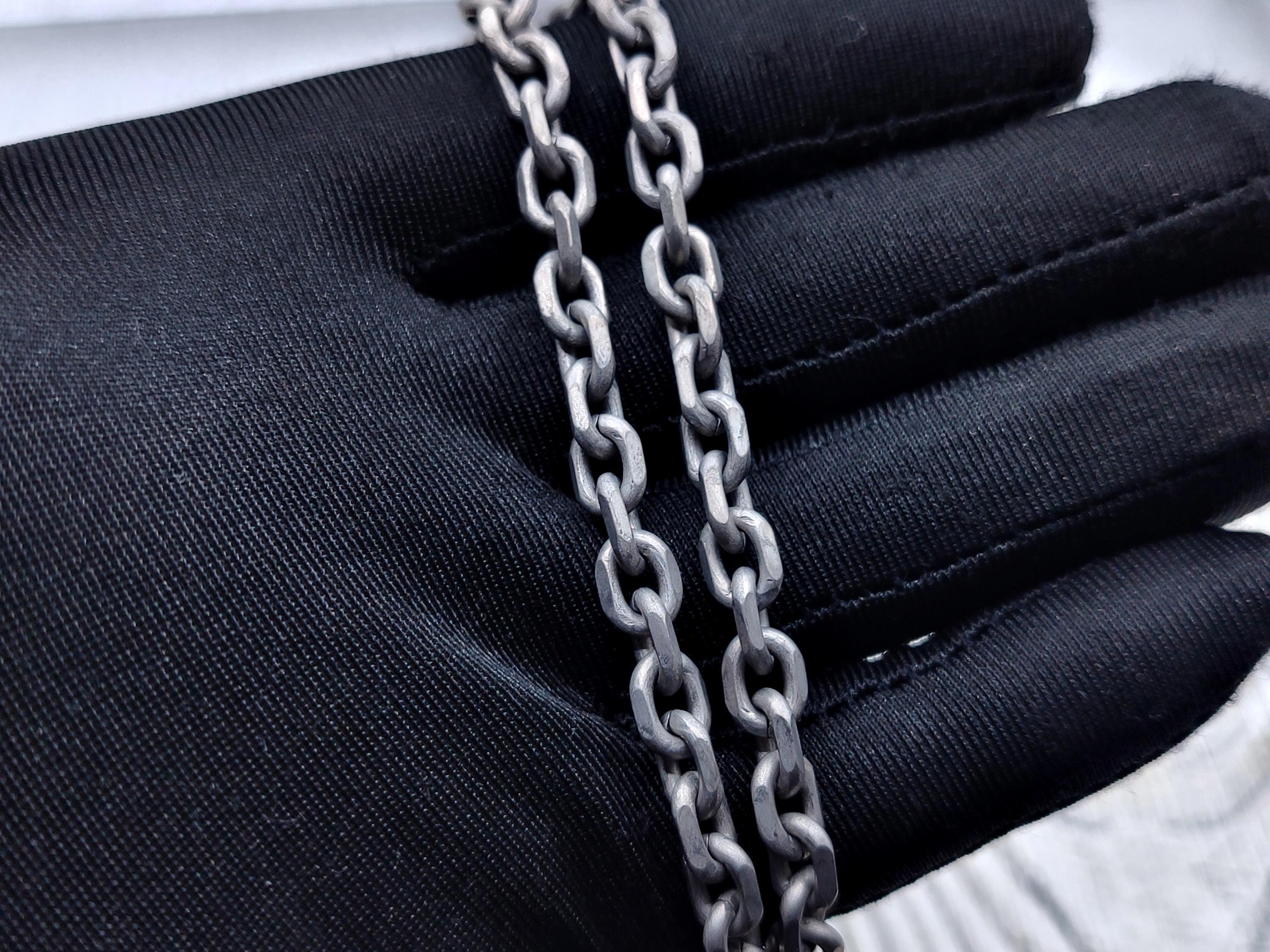 Gray Matte Titanium Anchor Chain - Industrial Brutalist Necklace in ...