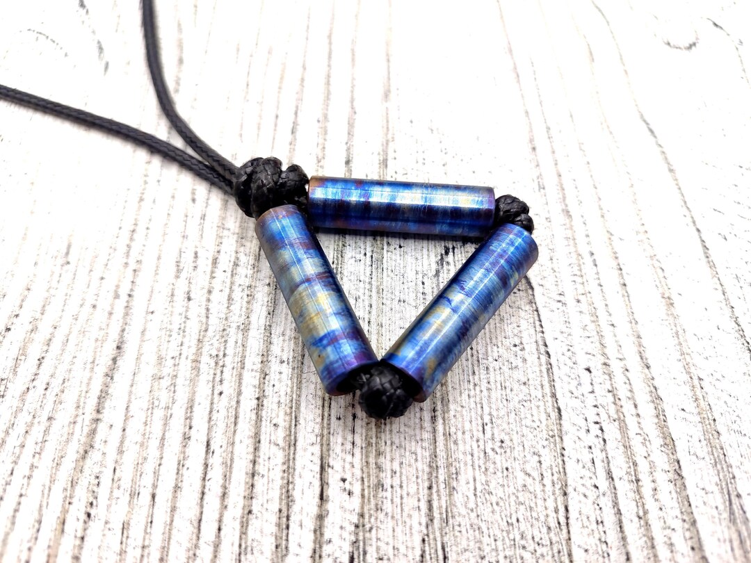 Titanium Fire Symbol Necklace: Triangle Alchemy Pendant - Etsy