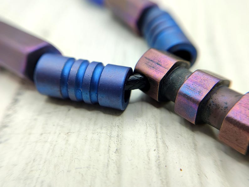 Titanium Hex Necklace - Colorful Rainbow Festival Jewelry Long ...