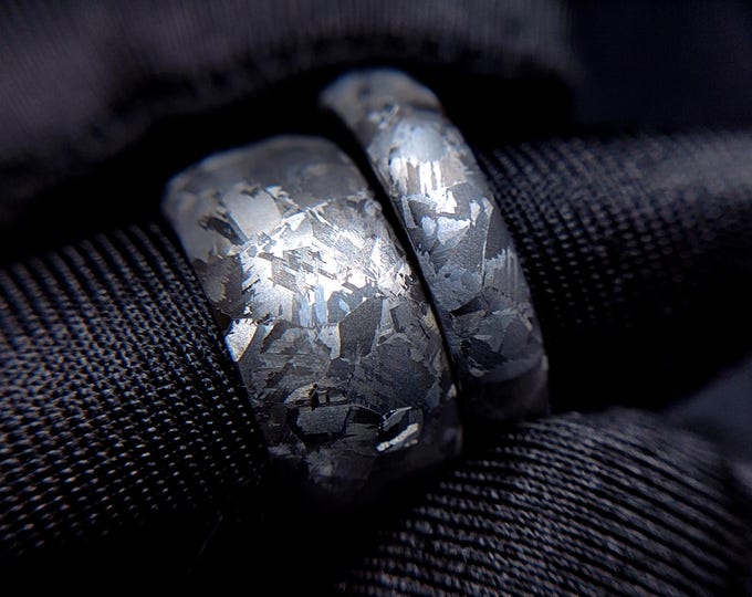 Pure Titanium Ring Faceted Finish "obsidian" Style Titanium Flame ...