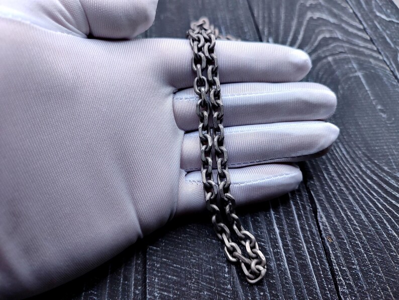 Gray Matte Titanium Anchor Chain - Industrial Brutalist Necklace in ...
