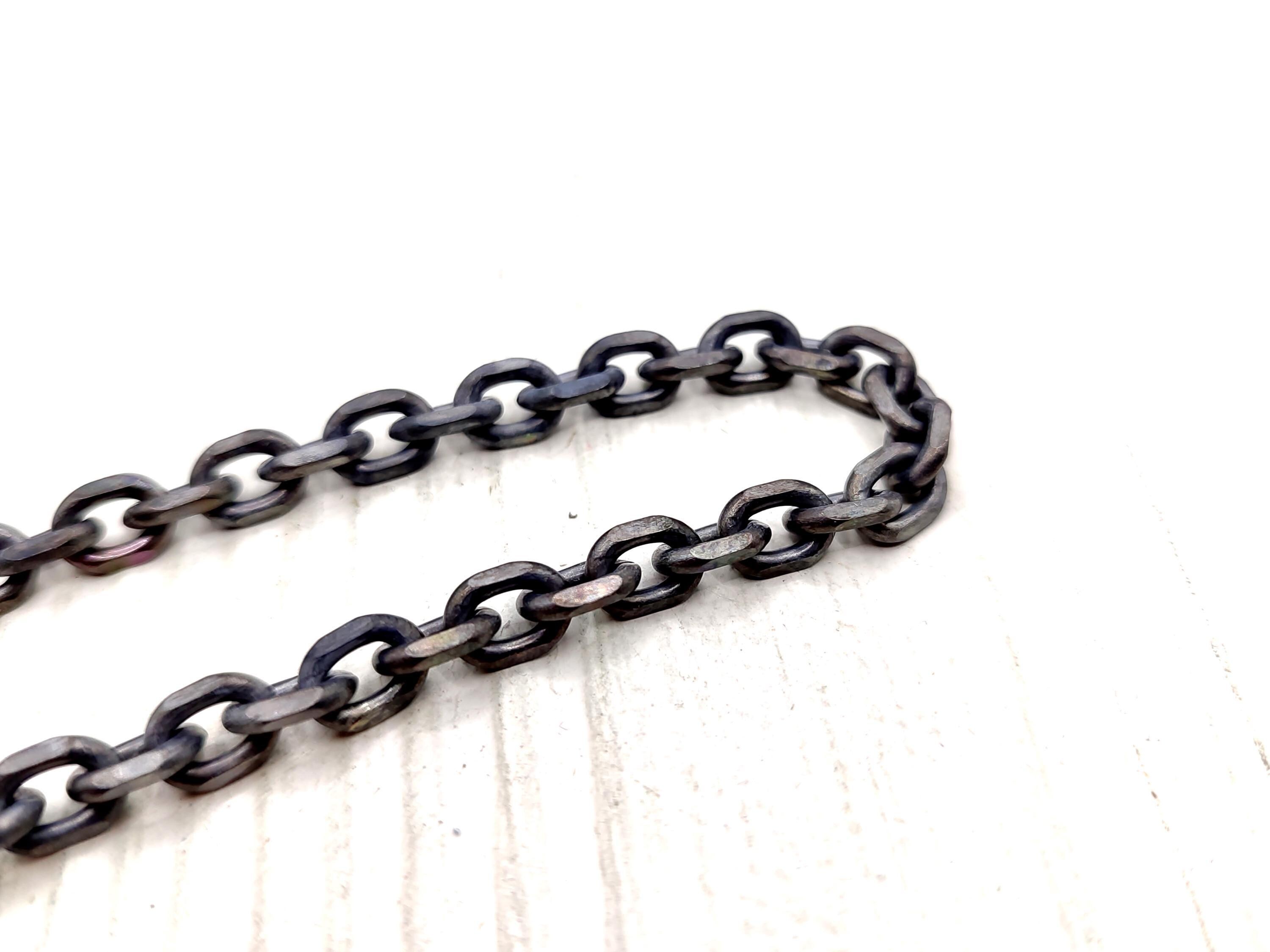 Black Titanium Anchor Chain Necklace - Industrial Brutalist Design Gray ...