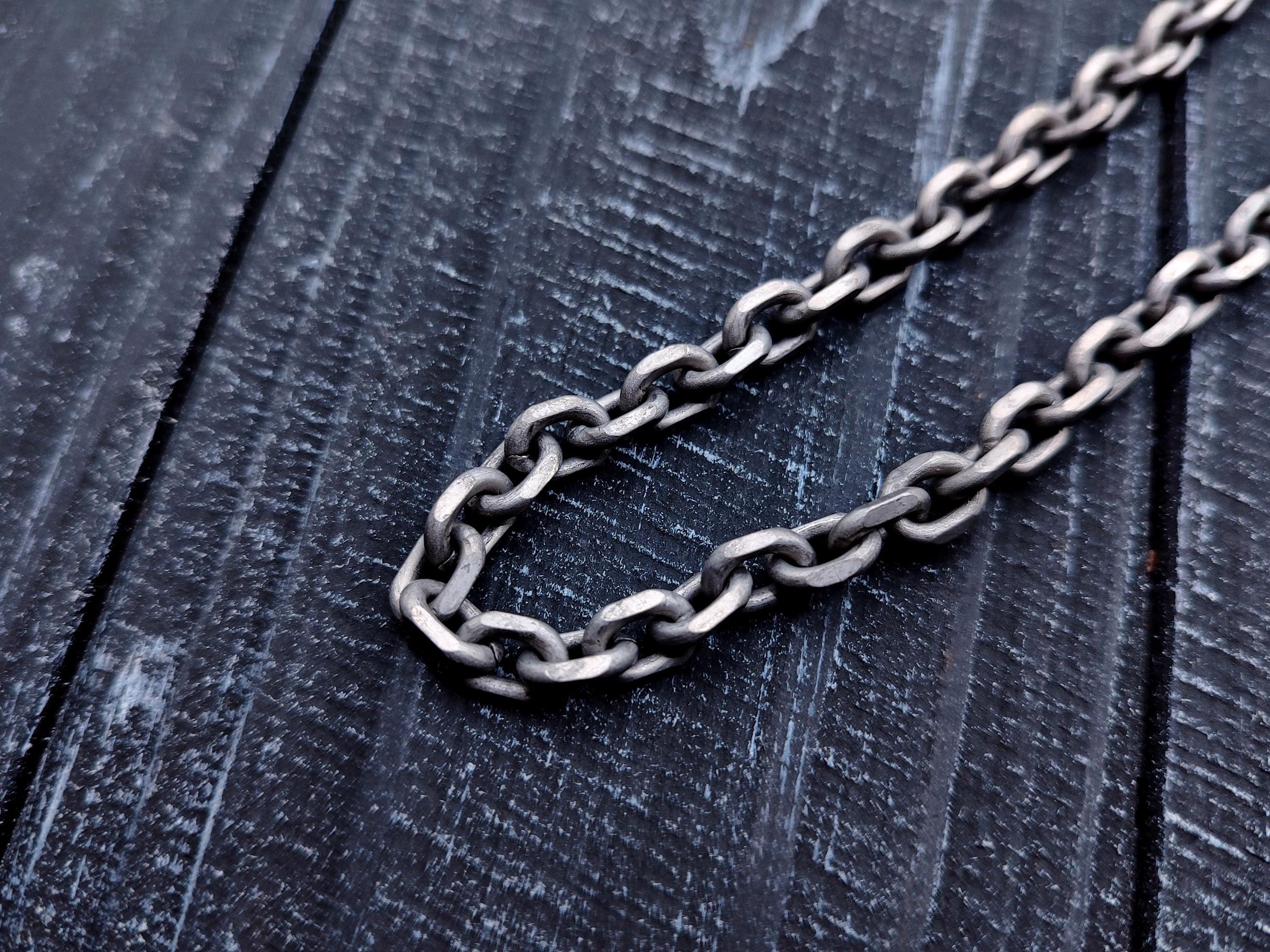 Gray Matte Titanium Anchor Chain - Industrial Brutalist Necklace in ...