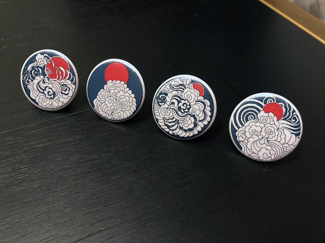 ONE Japanese Style Illustrated Custom Cabinet Knobs & Drawer Pulls - Etsy