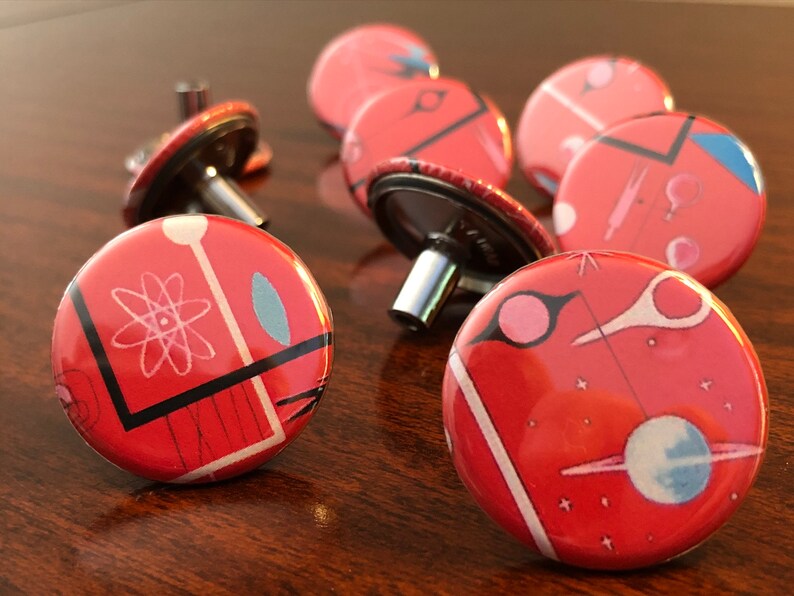 New Retro Mid-century MOD Space Themed Custom Cabinet Knobs & - Etsy