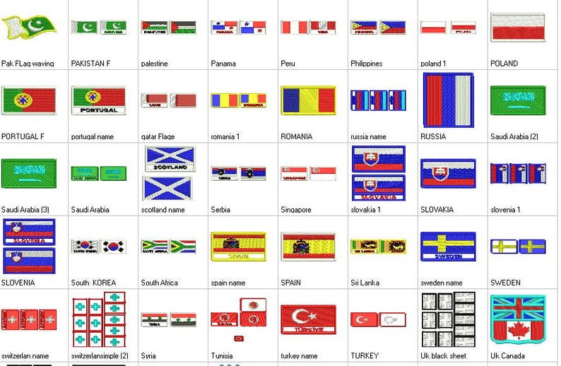 350+ Country Flags Embroidery Designs Bundle (dst, Pes, Jef, Vp3, Exp ...