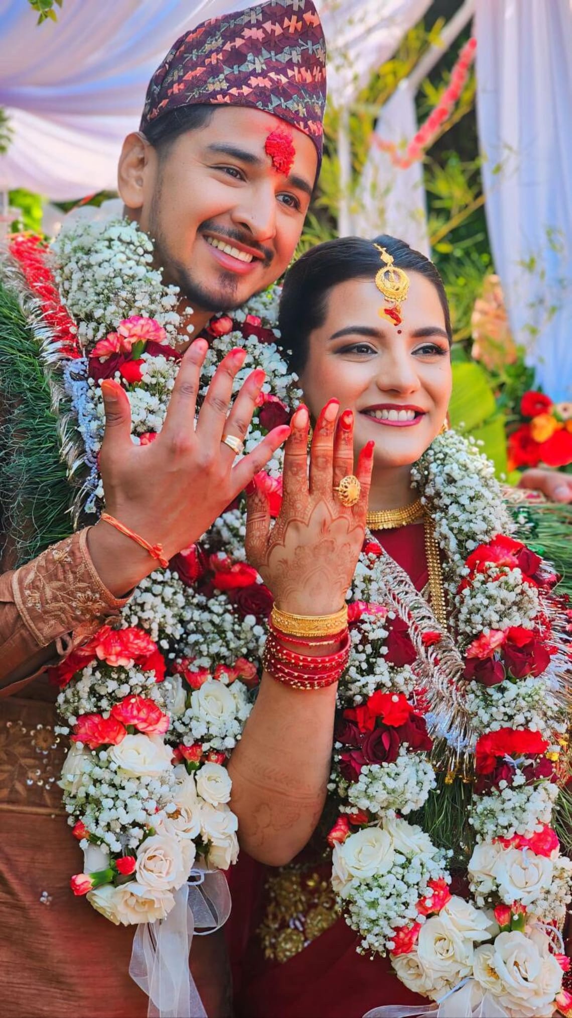 Fresh Floral Mala Red and White Rose Varmala for Indian/nepali Wedding ...
