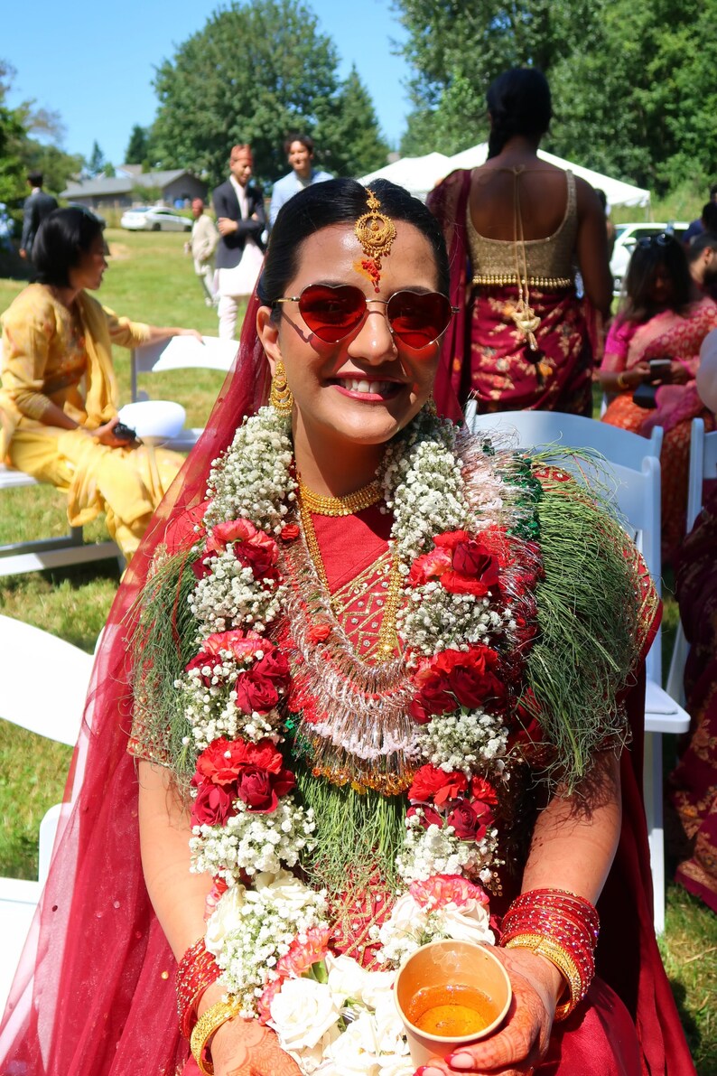 Fresh Floral Mala Red and White Rose Varmala for Indian/nepali Wedding ...