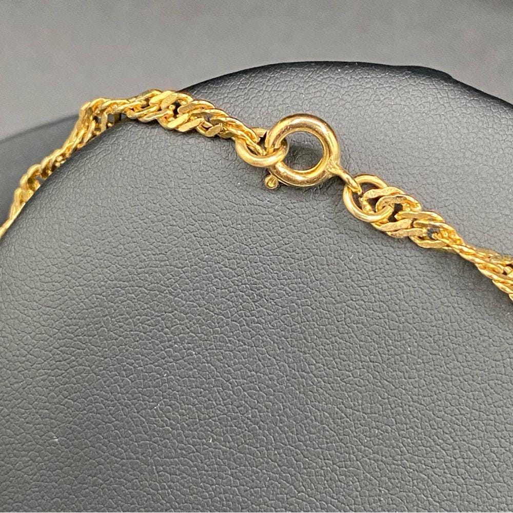 Vintage Gold Tone Singapore Chain Link Necklace - Etsy