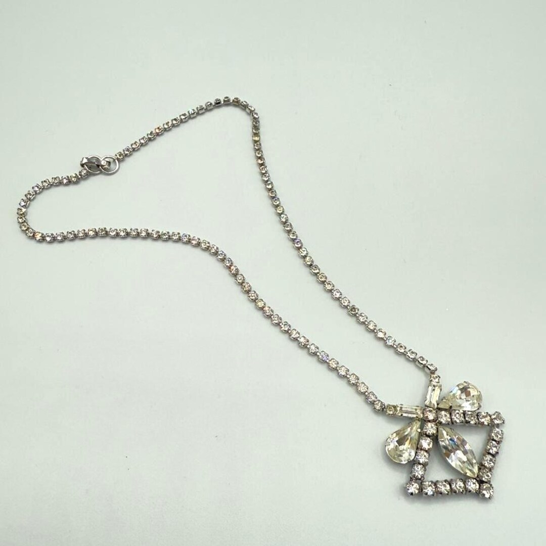 Rare 1940s Old Hollywood Vintage Rhinestone Necklace Signed Jayflex ...