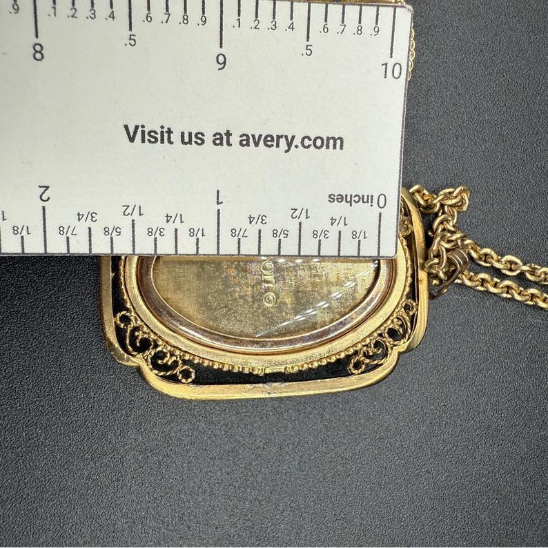 Vintage Avon Yesteryear Picture Locket Necklace in Ornate Gold Filigree ...