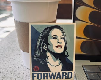 Kamala Harris “forward” Sticker | Progressive Leadership Art | Kamala ...