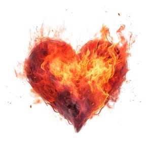 Heart on Fire Download, Valentine's Day Cardmaking, Print on Demand ...