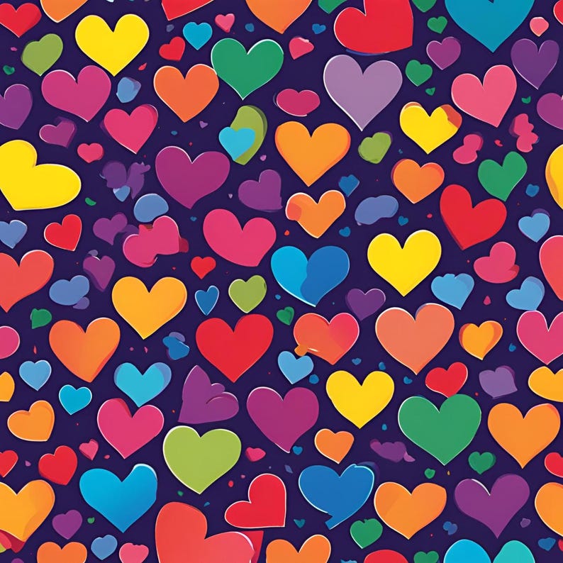 Rainbow Hearts SVG Images: Commercial Use Designs (digital Download) - Etsy