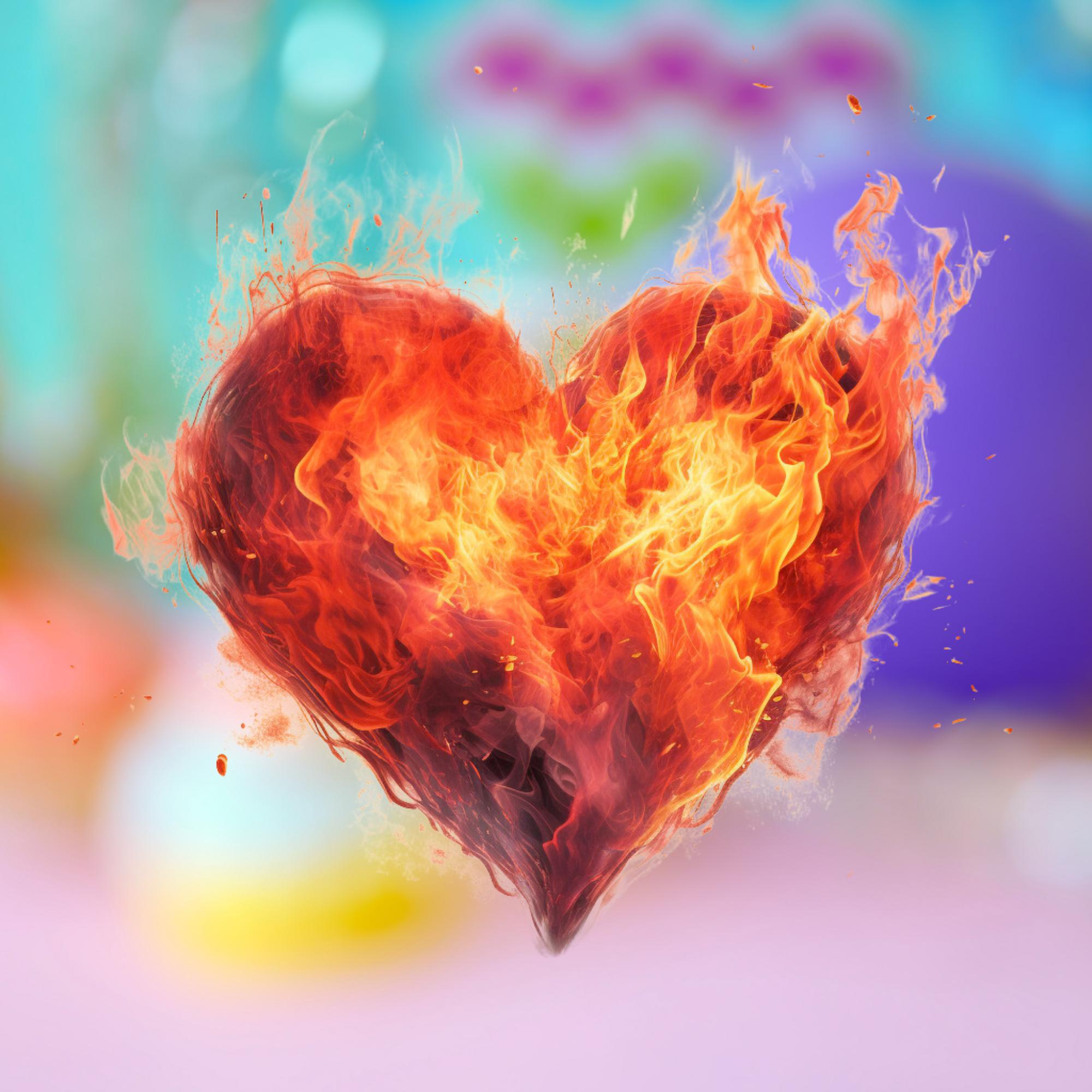 Heart on Fire Download, Valentine's Day Cardmaking, Print on Demand ...