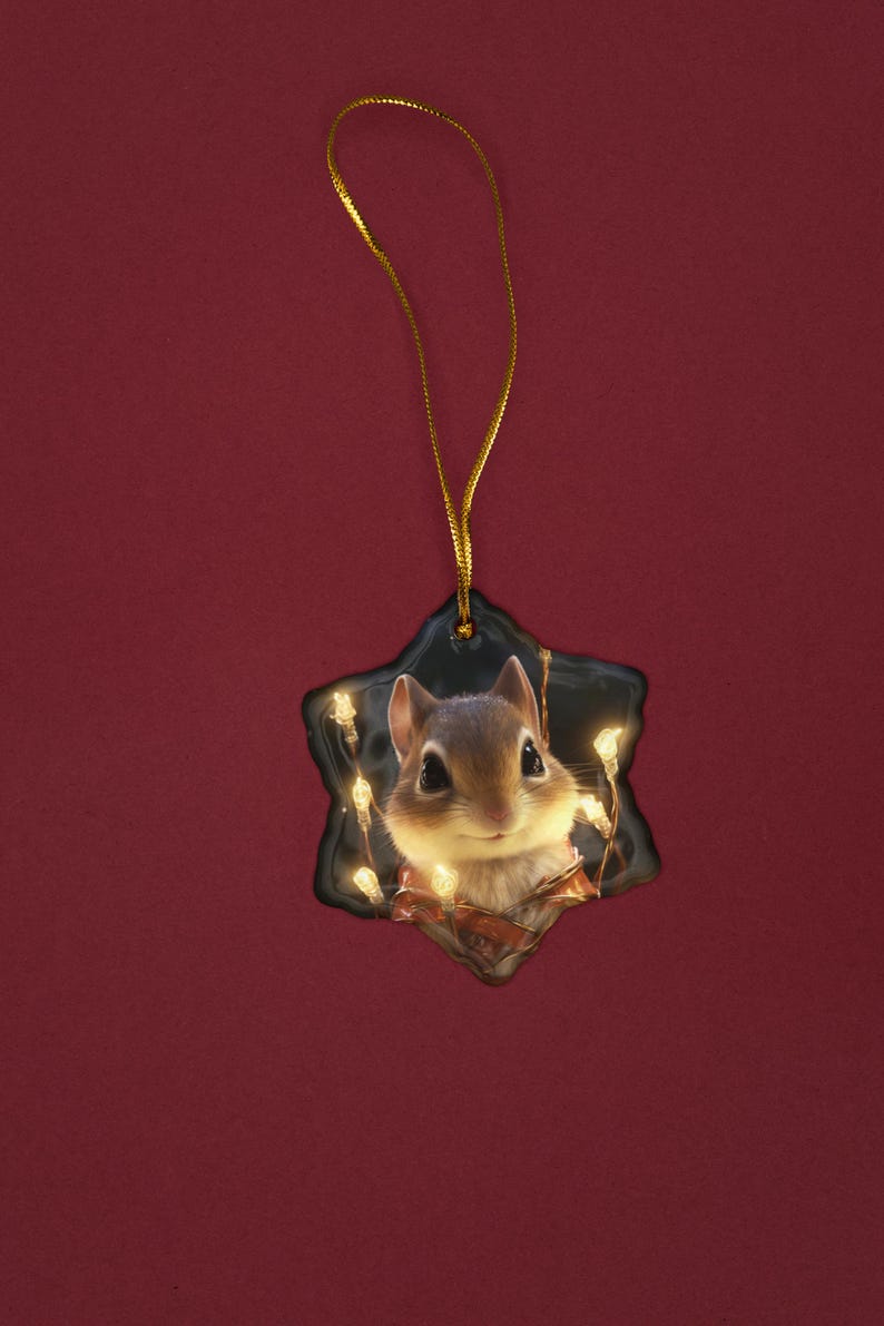 Chipmunk Christmas Lights Art Print: Festive Holiday PNG (digital ...