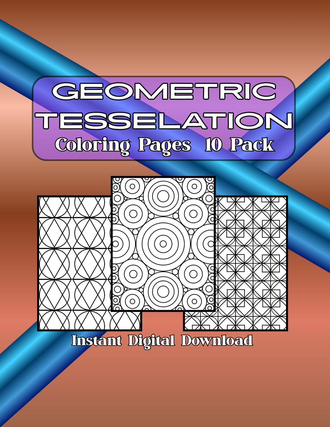 Geometric Tessellation Coloring Pages: Abstract Art, Relaxation (PDF ...