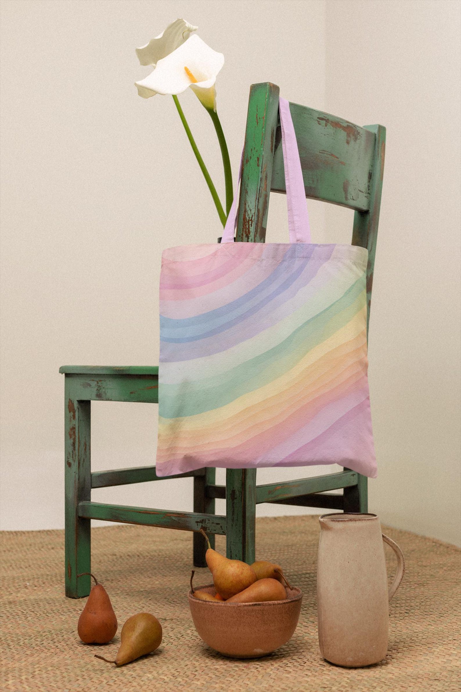 Five Rainbow Pastel Digital Downloads, Watercolor Rendering, Personal Use and Print on Demand ...