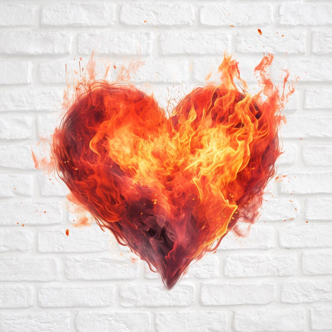 Heart on Fire Download, Valentine's Day Cardmaking, Print on Demand ...