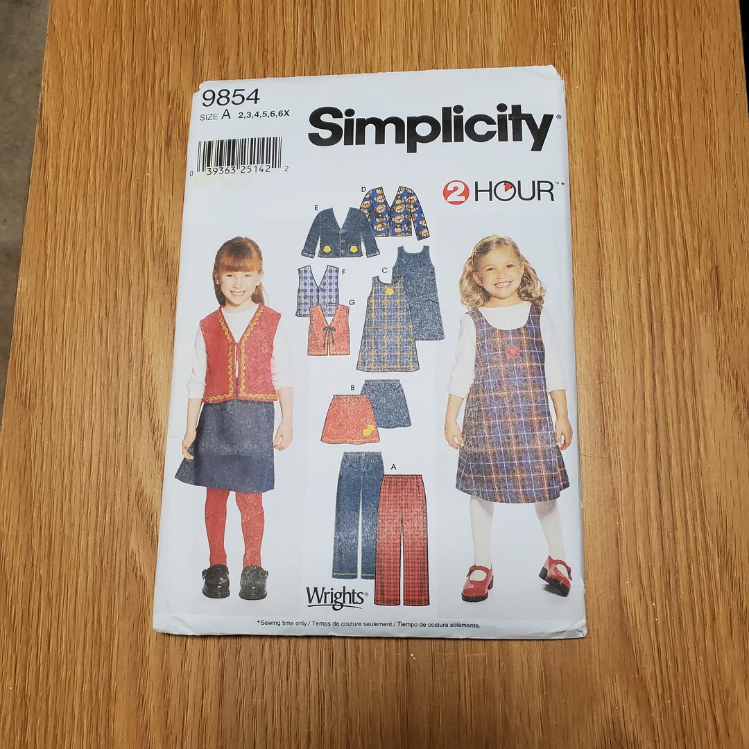 SIMPLICITY 9854 Child's Pants, Skirt, Jumper and Lined or Unlined ...