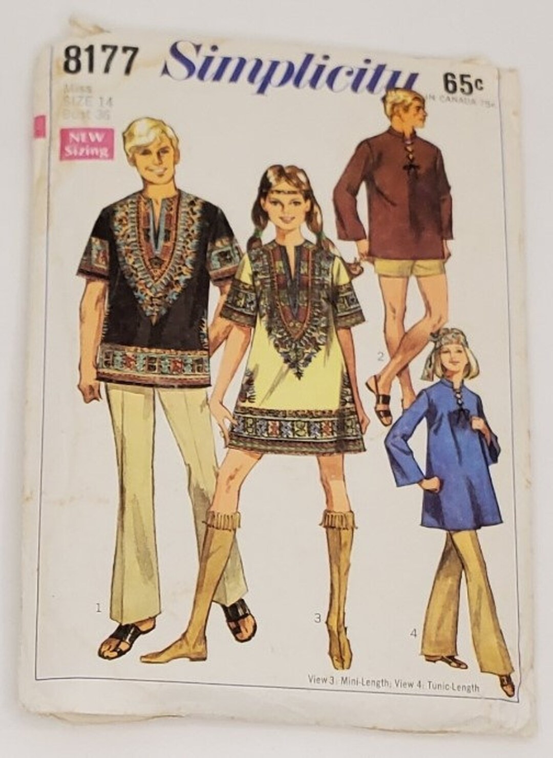 Vintage Simplicity 8177 Misses' Mini-dress or Tunic Misses' Size 14 ...