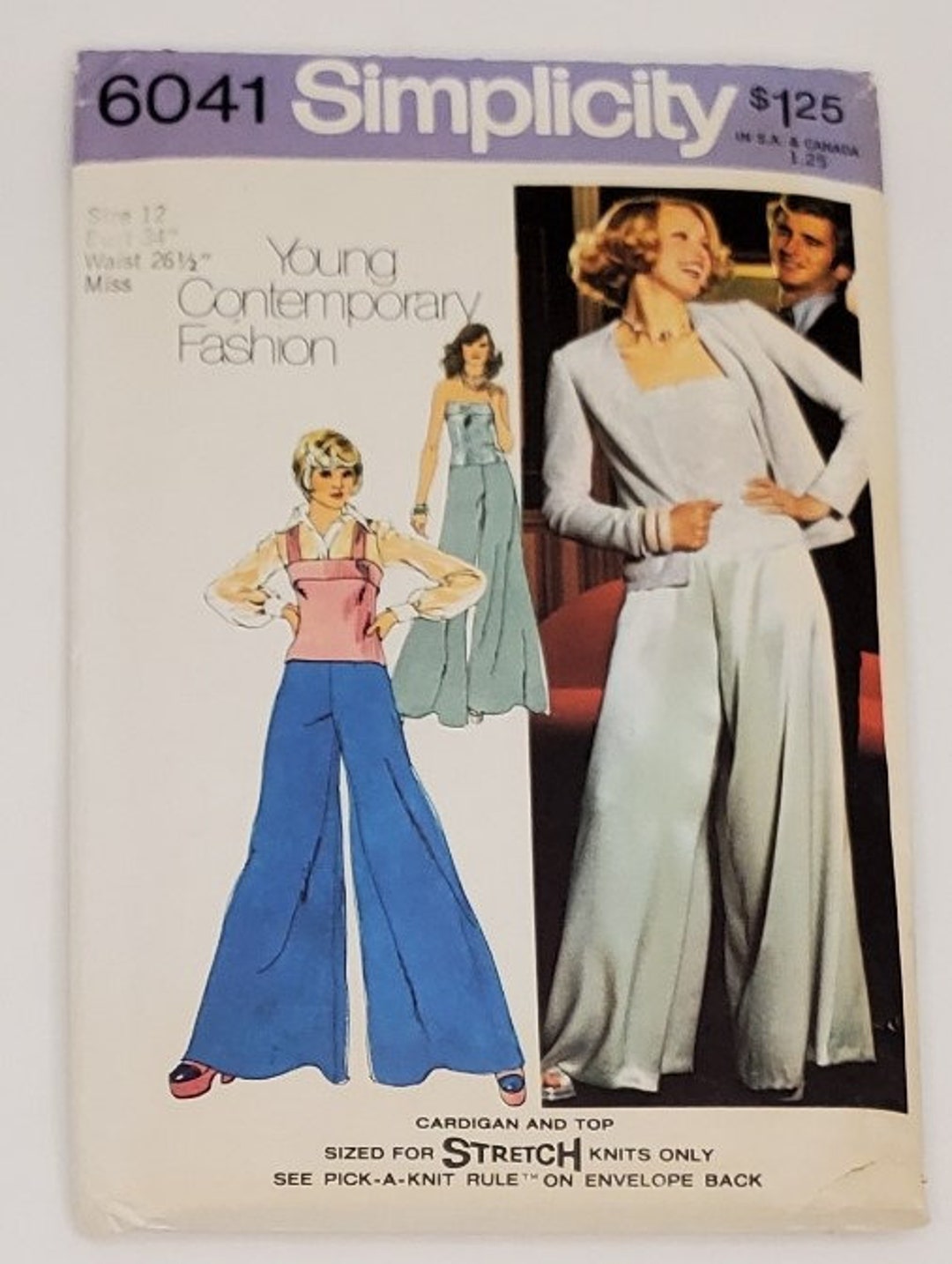 Vintage Simplicity 6041 Stretch Cardigan and Top Misses' Size 12, Bust ...