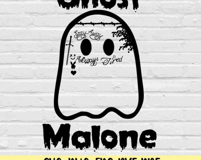 Ghost Malone SVG, Cut File, Png, Ai, Eps, Jpg, Instant Download, DIY ...