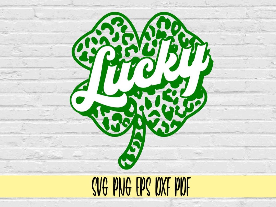 Lucky Shamrock Design With Leopard Print Pattern Svg Png Eps Dxf Pdf ...