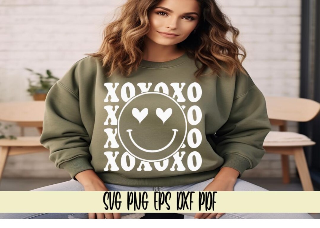 XOXO Love Smiley Face Svg Png Eps Dxf Pdf Sublimation/love Happy Face ...