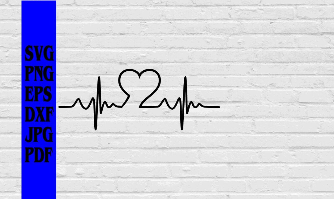 Heartbeat Svg Png Eps Dxf Jpg Pdf/ekg Svg/heartbeat Clipart Vector ...