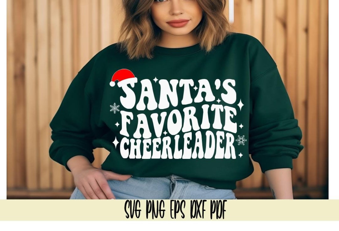 Santa's Favorite Cheerleader in Both Black & White Svg Png Eps Dxf Pdf ...
