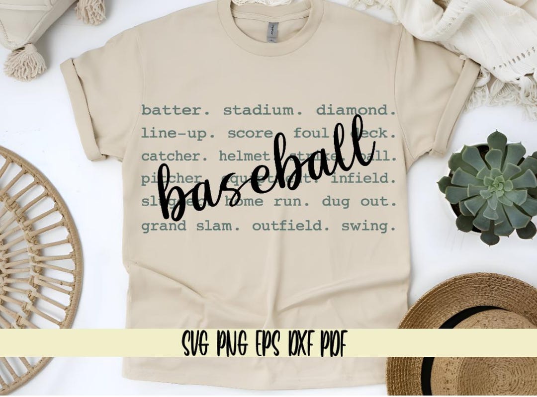 Baseball Typography Svg Png Eps Dxf Pdf Sublimation/baseball Tee Shirt ...