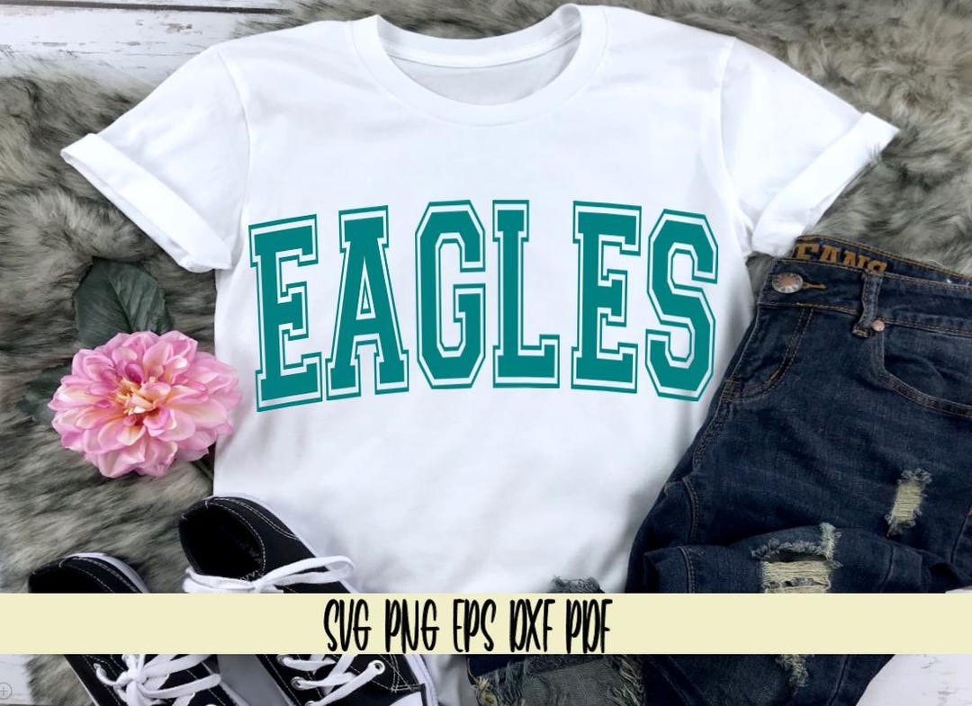 Eagles Varsity Curved in Midnight Green Svg Png Eps Dxf Pdf Sublimation ...