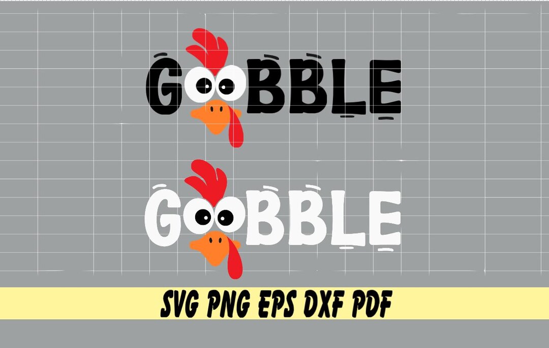 Gobble With Turkey Face for "o" Svg Png Eps Dxf Pdf Sublimation ...