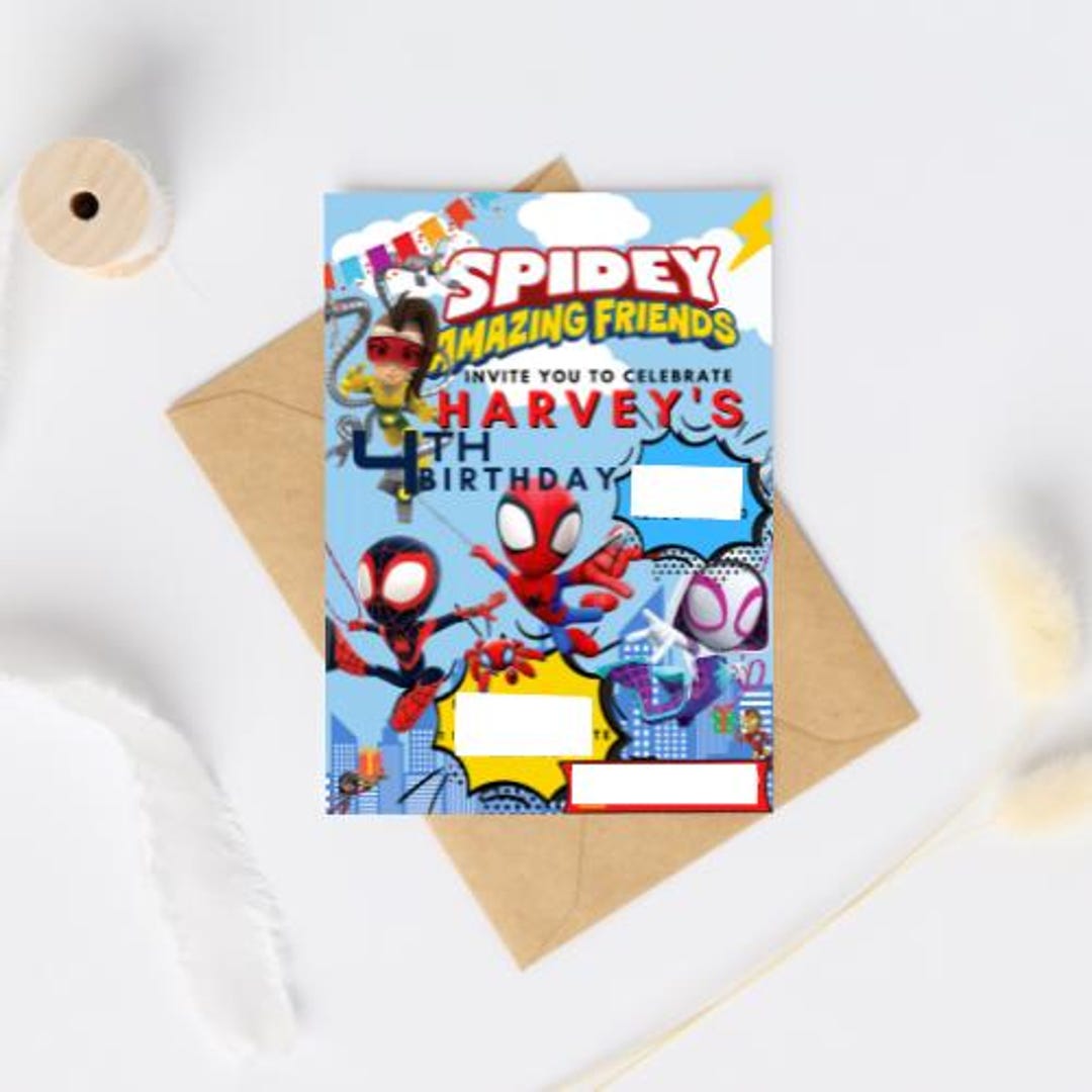 Spidey and His Amazing Friends Invitation, Monsters Inc Birthday Invite ...
