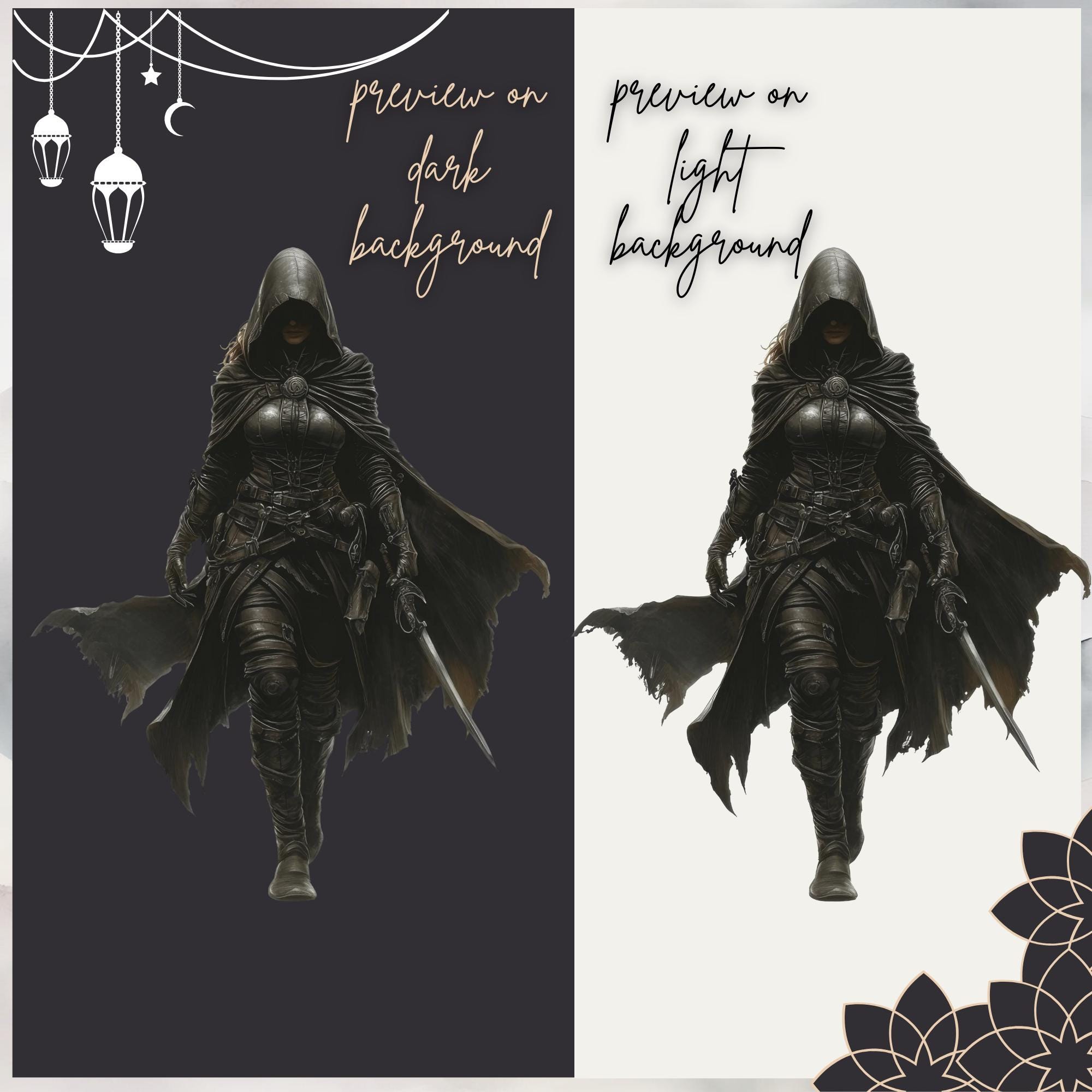 Female Rogue Clipart Commercial Use, Thief Character Concept Design ...